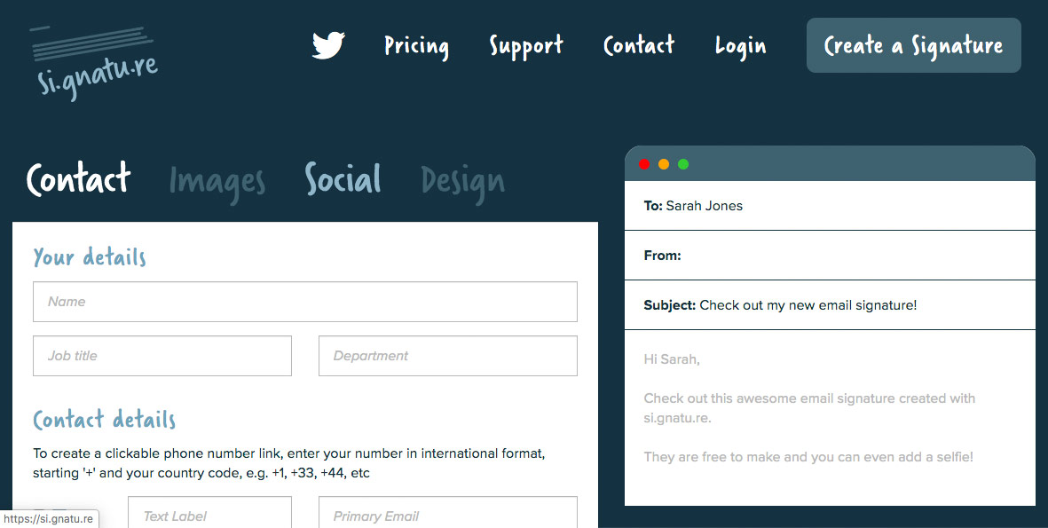 HTML Email Signature Generators :: CMS Design Resource